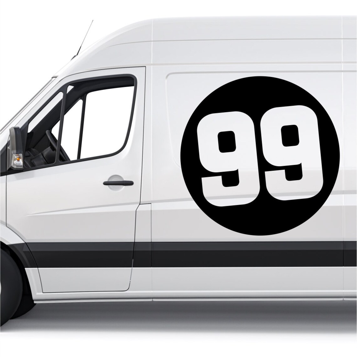 3 Pcs Race Rally Side and Roof Numbers Set Door Window Stickers ...