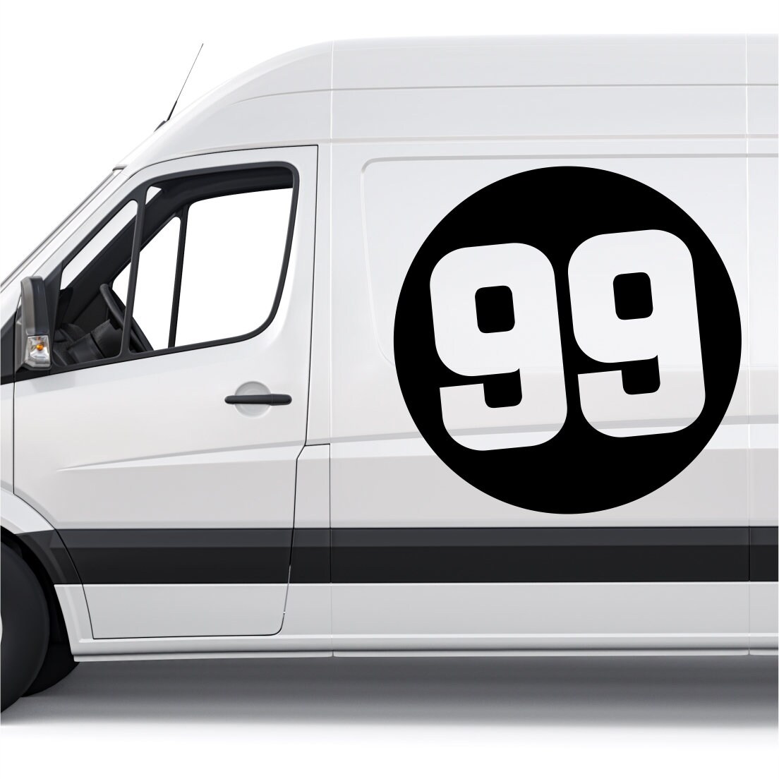 3 Pcs Race Rally Side and Roof Numbers Set Door Window Stickers ...