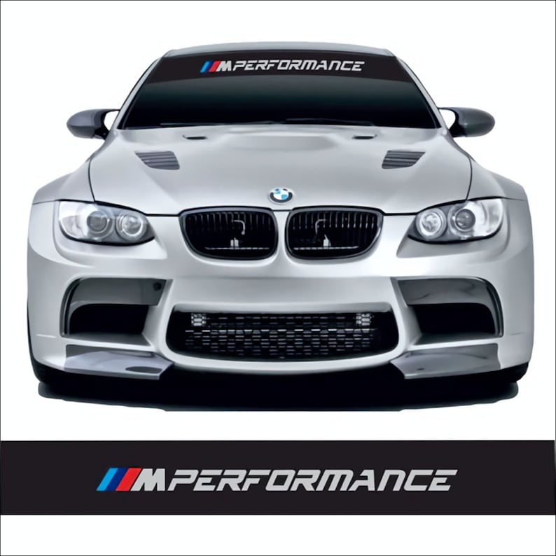 2 Models BMW Performance Windshield Sunstrip With Logo Sticker Banner ...