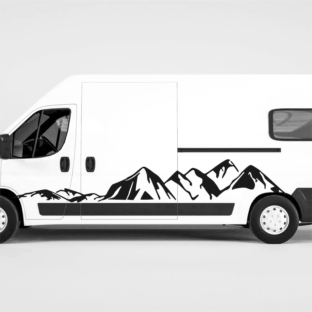 2 Pcs Mountains Nature Graphics Set Both Sides Stripes Decor | Van Side ...