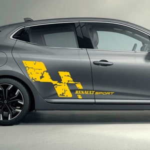 Both Sides Renault Sport Car Sticker Set Door Decals Racing Stripes ...