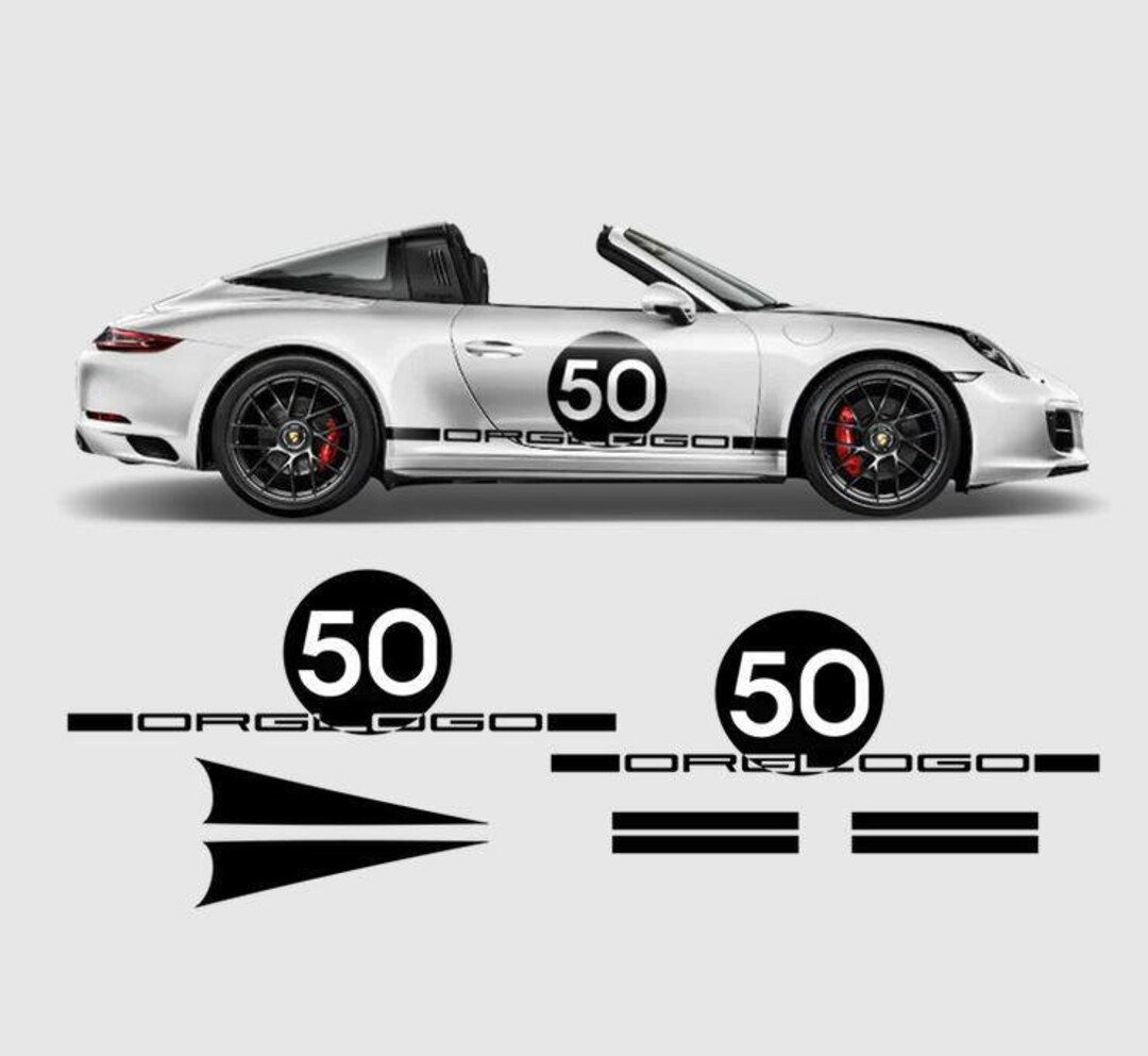 2 Pcs Race Autosport Side Numbers and Original Logo Set Door Window ...