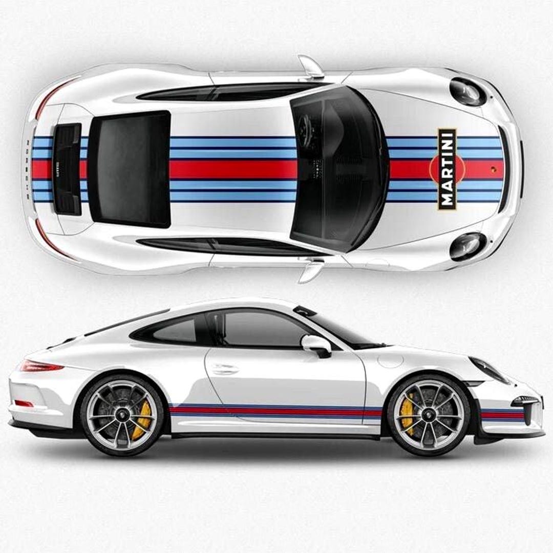 Martini Racing Stripes Set Graphics for Carrera, Boxster, Macan and ...
