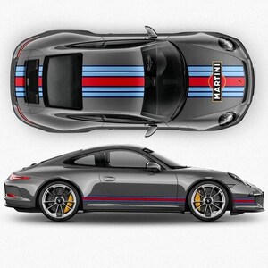 Martini Racing Stripes Set Graphics for Carrera, Boxster, Macan and ...