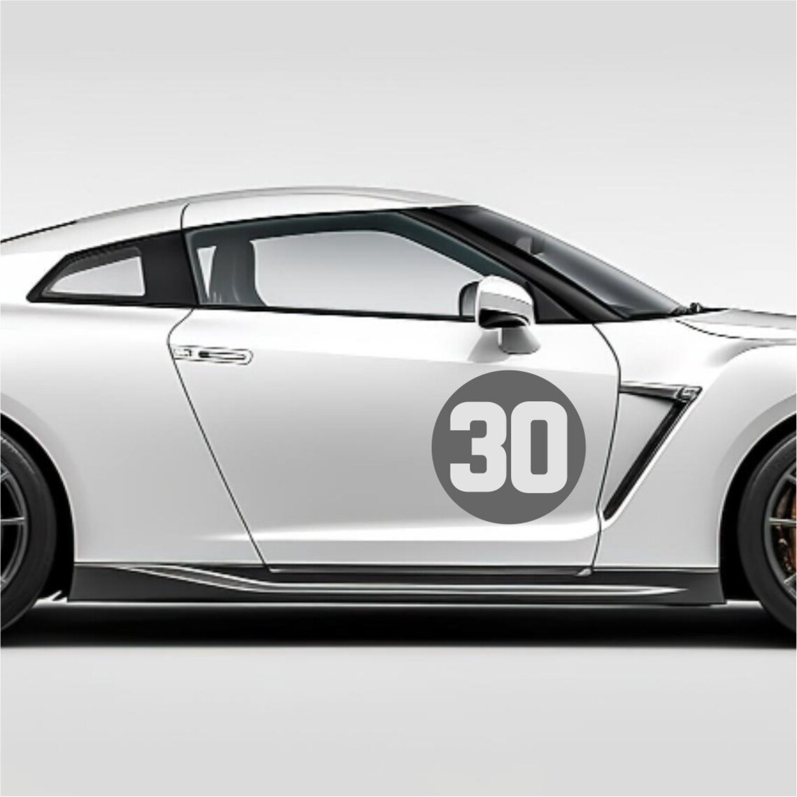 3 Pcs Race Rally Side and Roof Numbers Set Door Window Stickers ...