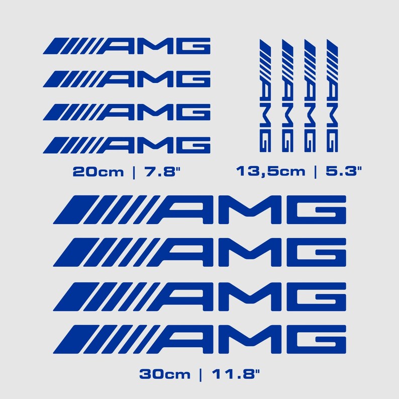 Set 12 Pcs AMG Sticker Decals Mercedes Benz AMG Decal Racing Sport ...