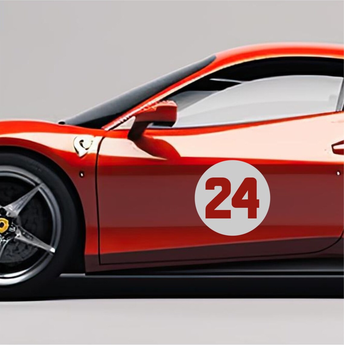 3 Pcs Race Rally Side and Roof Numbers Set Door Window Stickers ...