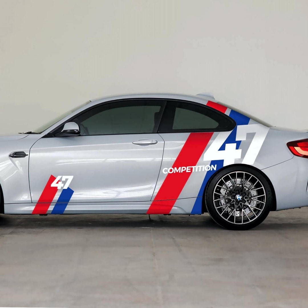 8 Pcs Set BMW Performance Stripes Side Decals Vinyl Sticker Race Rally ...