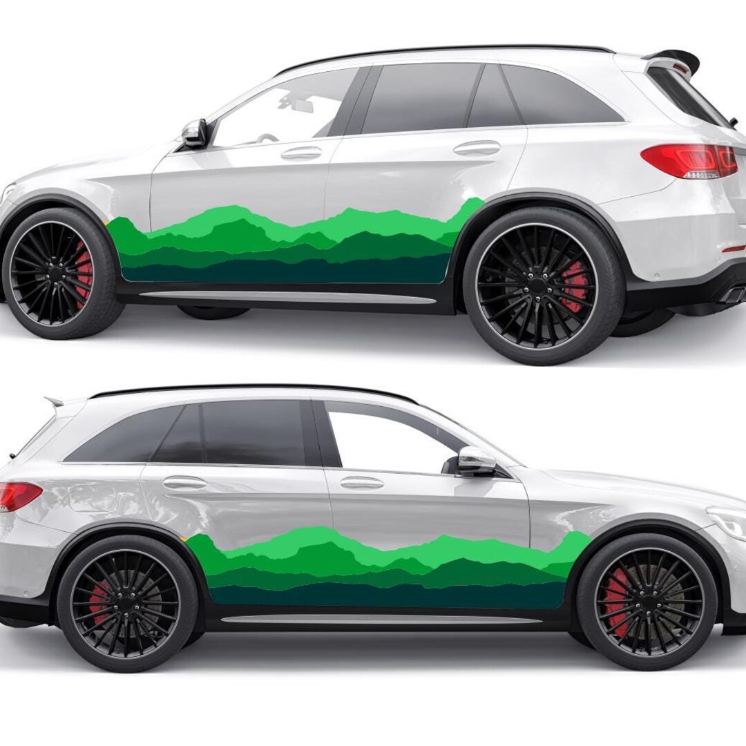 4 Styles Retro Graphics Nature Mountains Stripes Decals Both Sides for ...