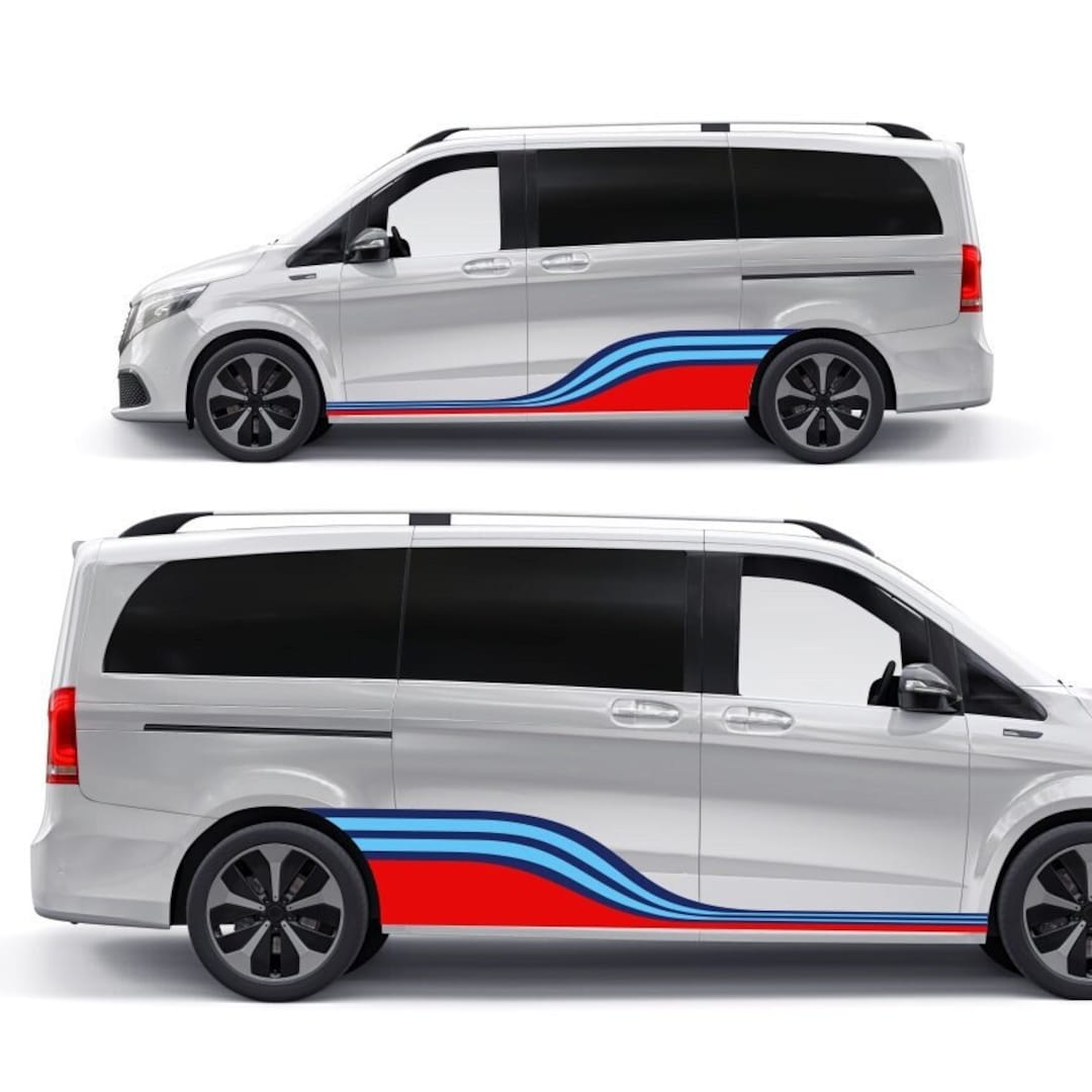 Set 2 Pcs Martini Racing Stripes Decal for Car, Vans, Caravan | Camper ...