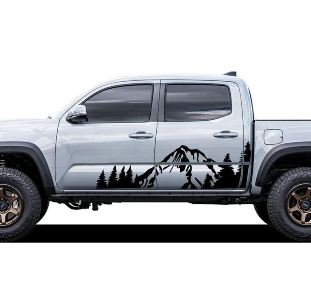 Set 2 Pcs Tree Mountain Forest Car Decal Vinyl Sticker Trailer Side ...