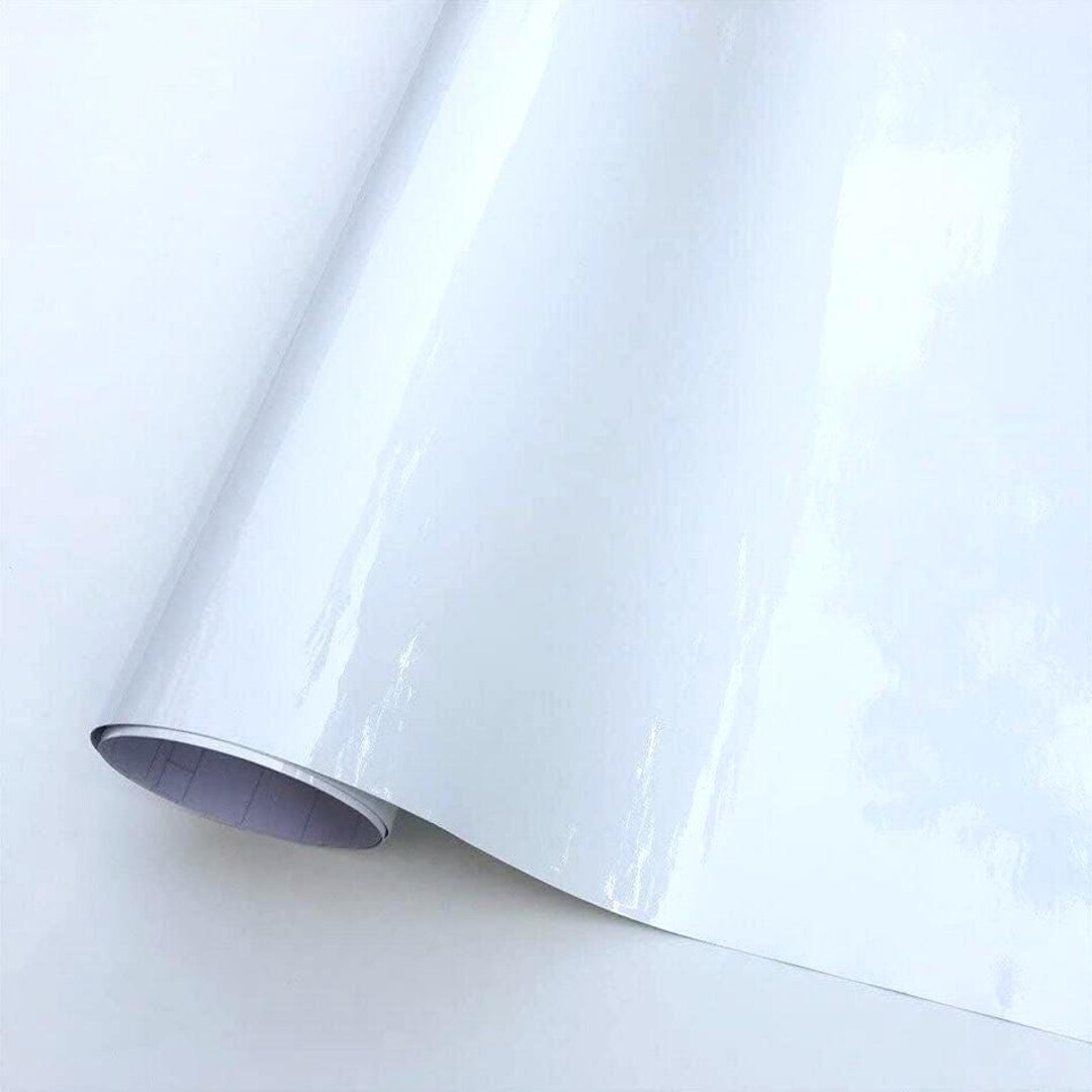Glossy White Premium Vinyl Wrap Film Whaterproof Sticker Car Window ...