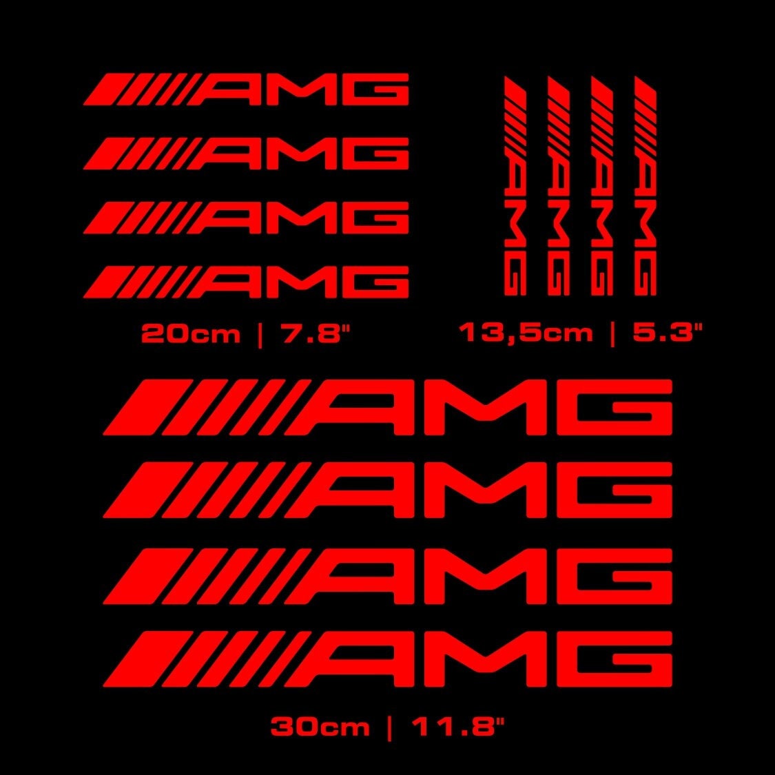 Set 12 Pcs AMG Sticker Decals Mercedes Benz AMG Decal Racing Sport ...