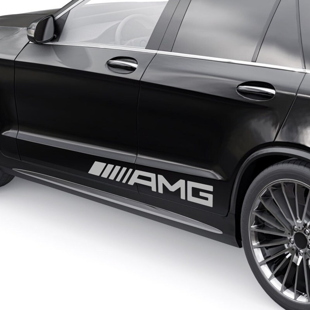 Kit 6 Pcs AMG Emblem Decal Sticker | Set Both Sides Premium Stripes ...