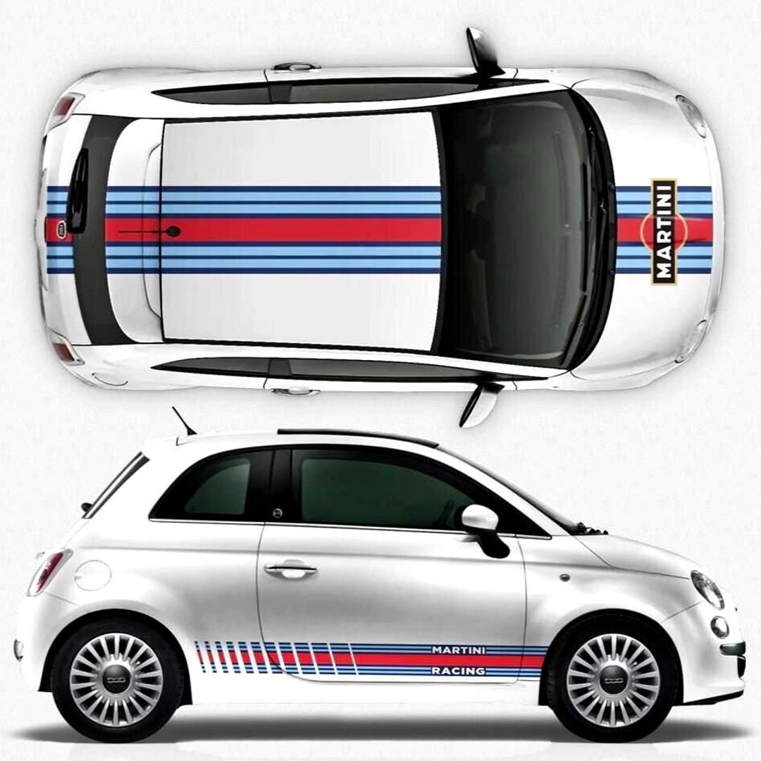 Set Martini Racing Graphics Stripes for Italian Fiat 500 or Similar ...