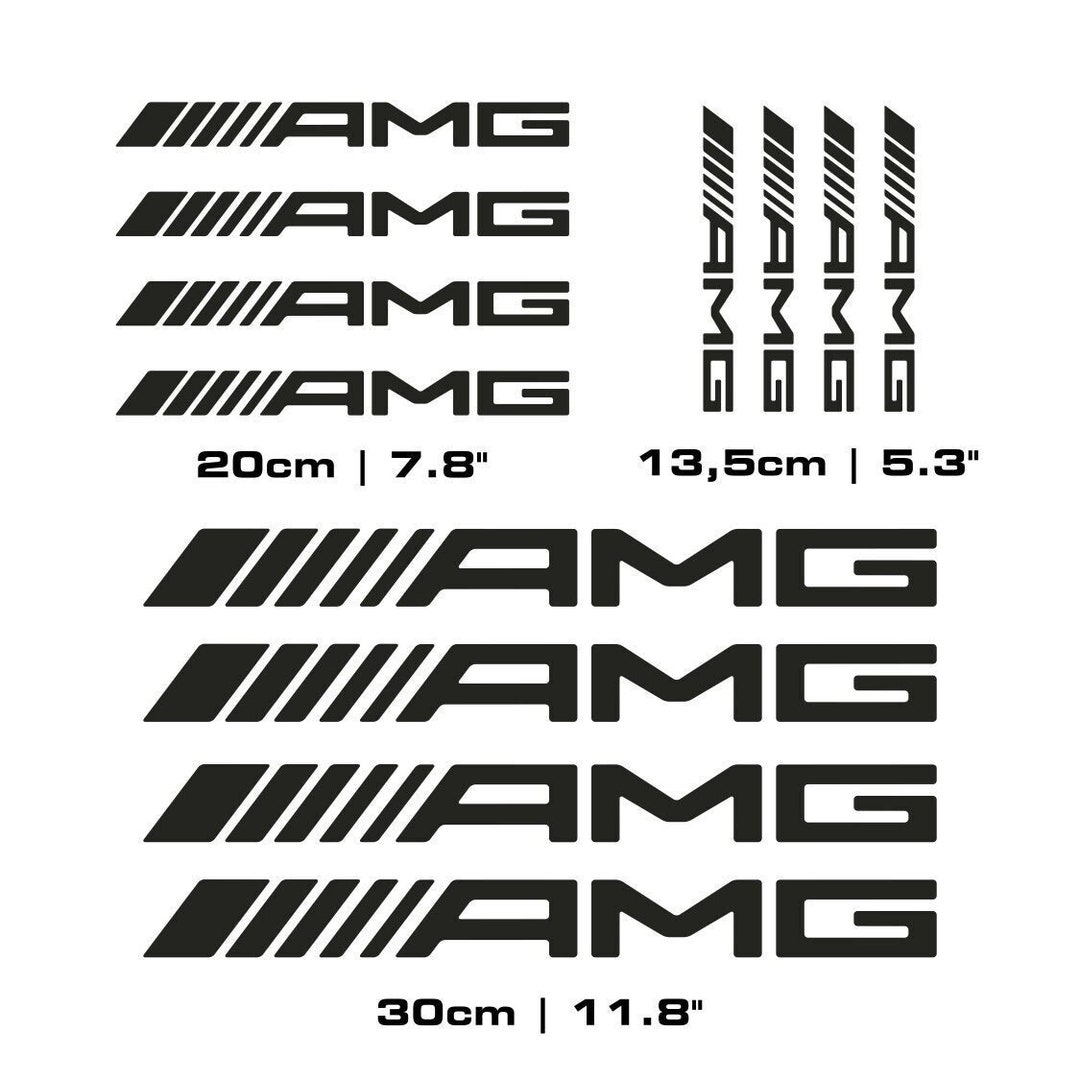 Set 12 Pcs AMG Sticker Decals | Mercedes Benz AMG Decal Racing Sport ...