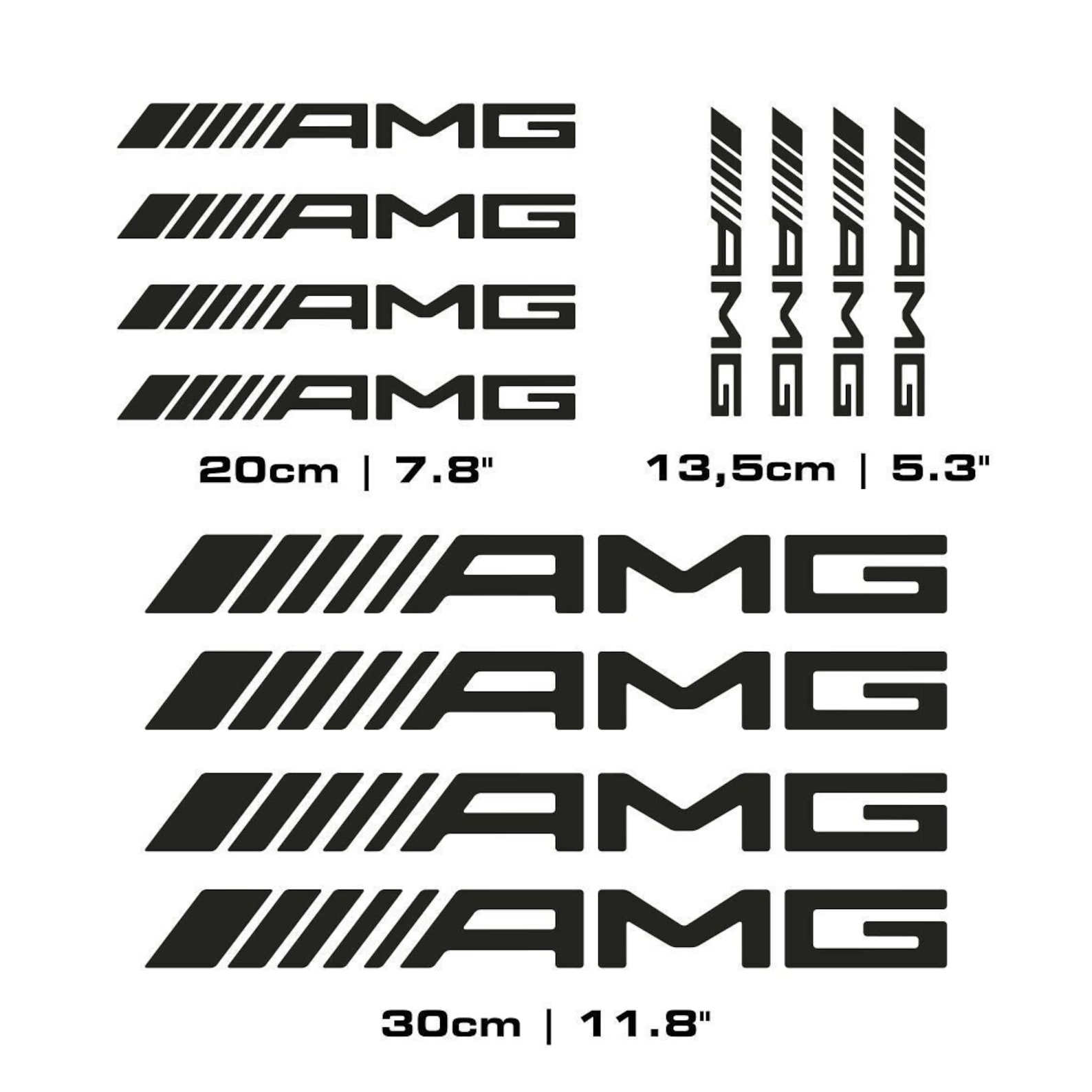 Set 12 Pcs AMG Sticker Decals | Mercedes Benz AMG Decal Racing Sport ...