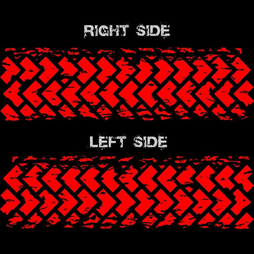 Kit 2 Pcs Factory Crafts Tire Tracks Both Sides Grounge Graphics Decal ...