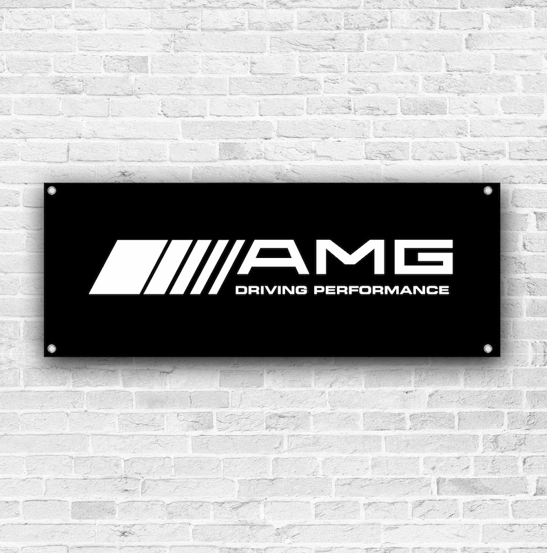 3 Styles AMG Driving Performance Logo Banner Pvc | Office or Showroom ...
