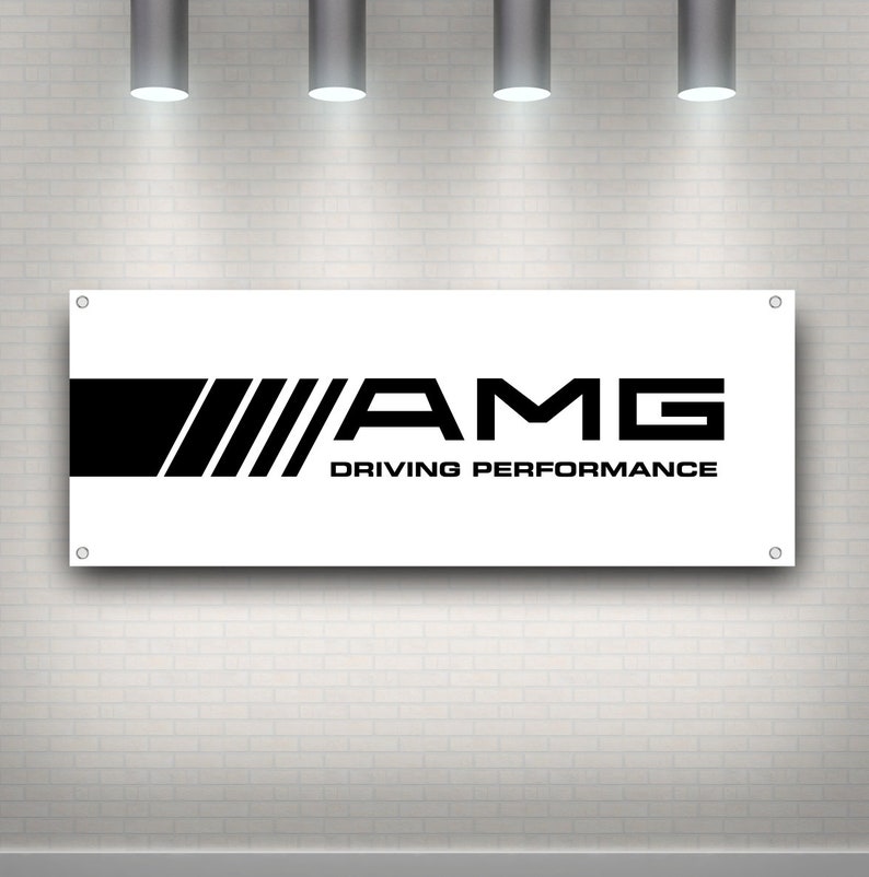 3 Styles AMG Driving Performance Logo Banner Pvc | Office or Showroom ...