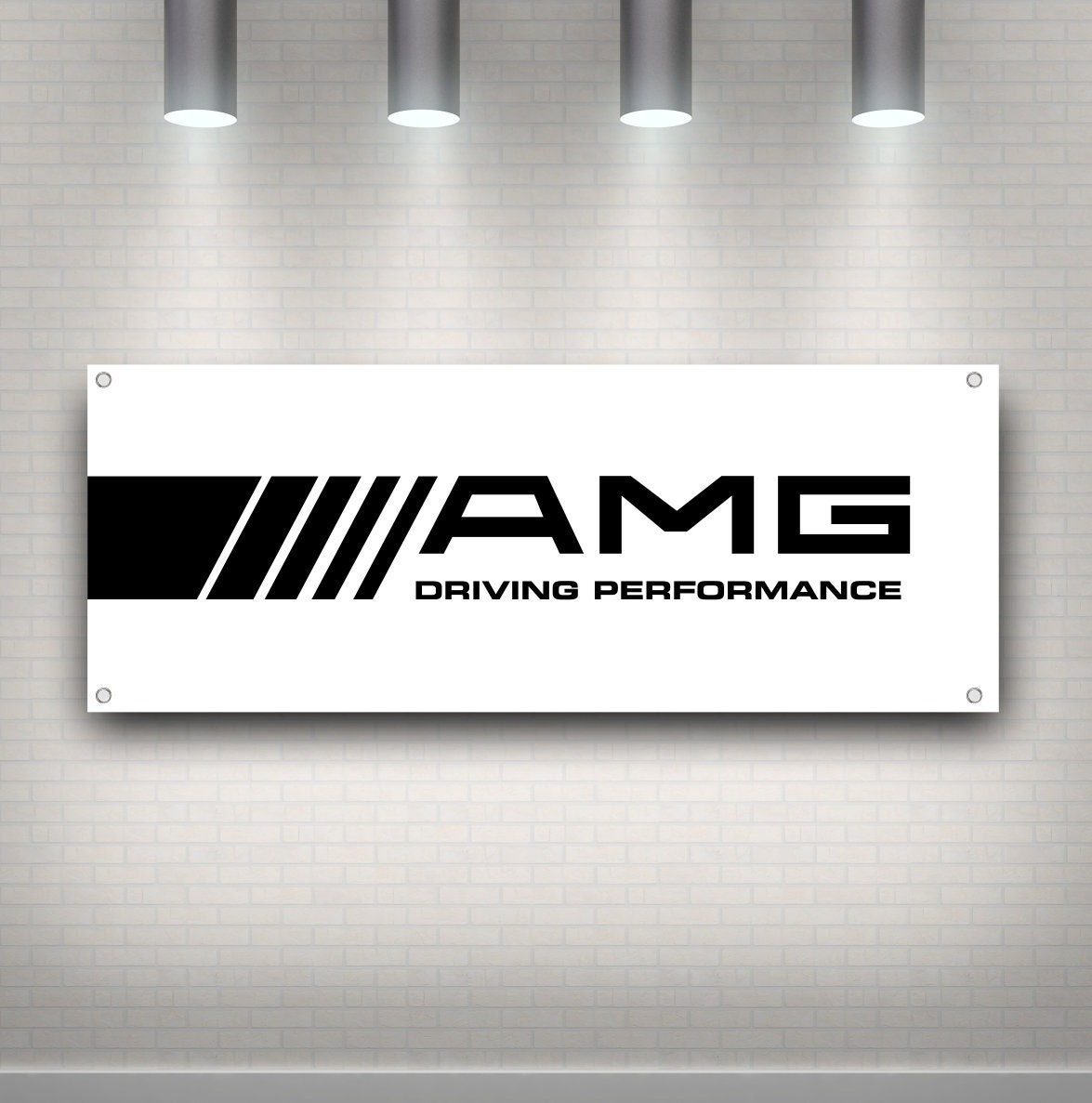 3 Styles AMG Driving Performance Logo Banner Pvc | Office or Showroom ...