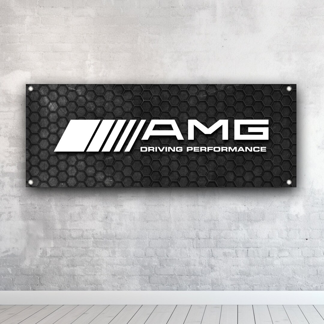 3 Styles AMG Driving Performance Logo Banner Pvc | Office or Showroom ...