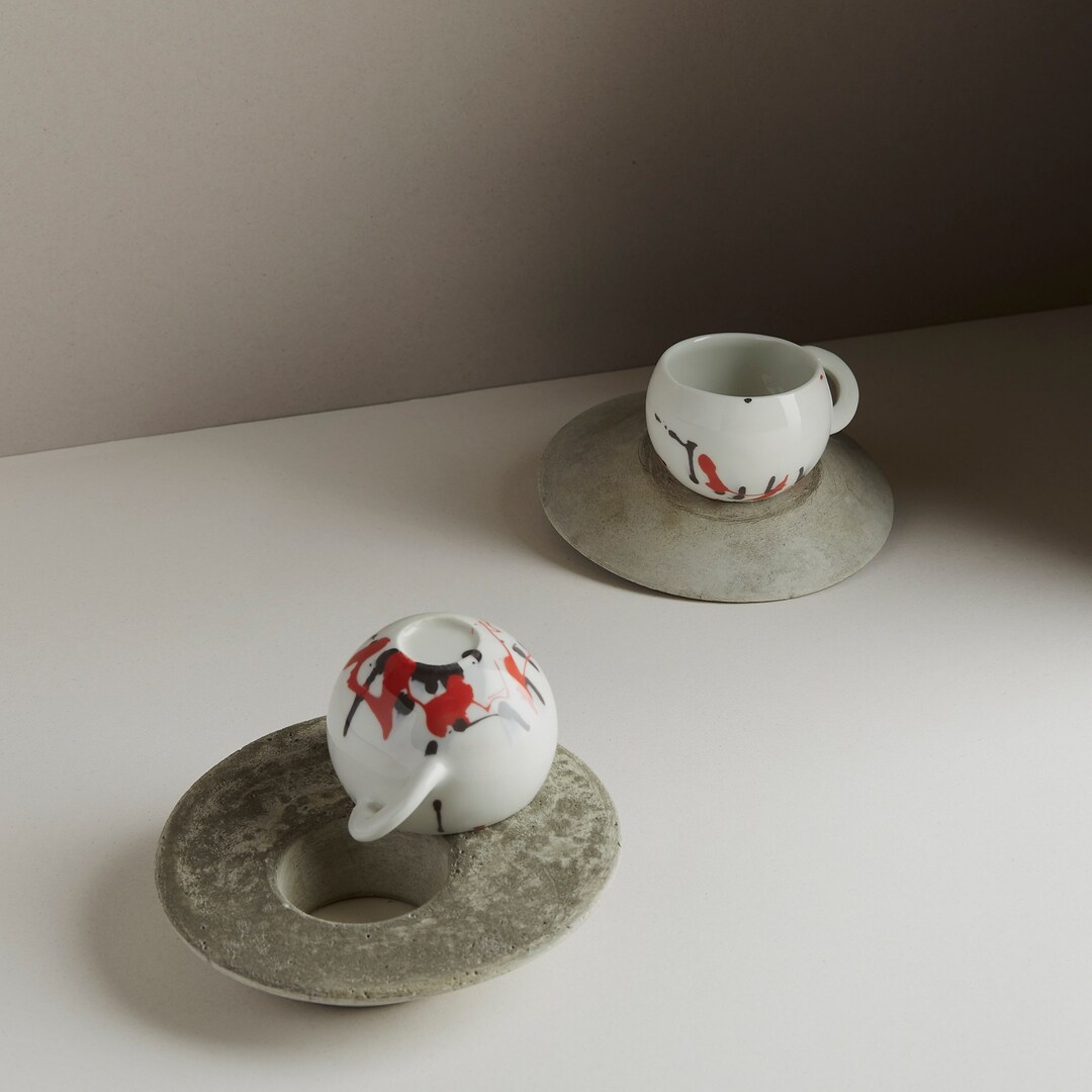 Handmade Mug Set, Espresso Cups, Planet Mugs Red, Mugs for Espresso ...