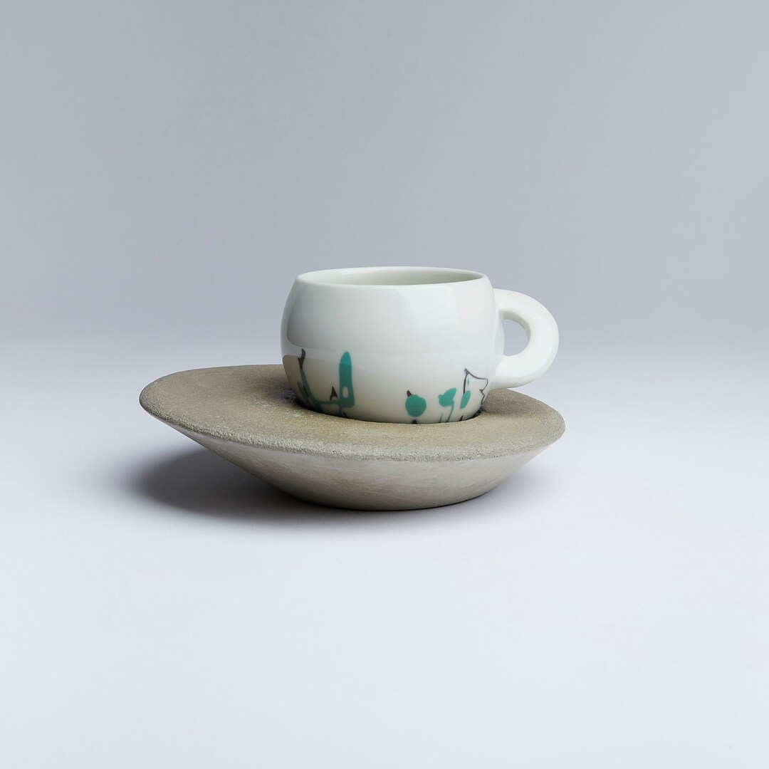 Handmade Mug, Double Espresso Cup, Planet Mug - Green, Mug for Double ...