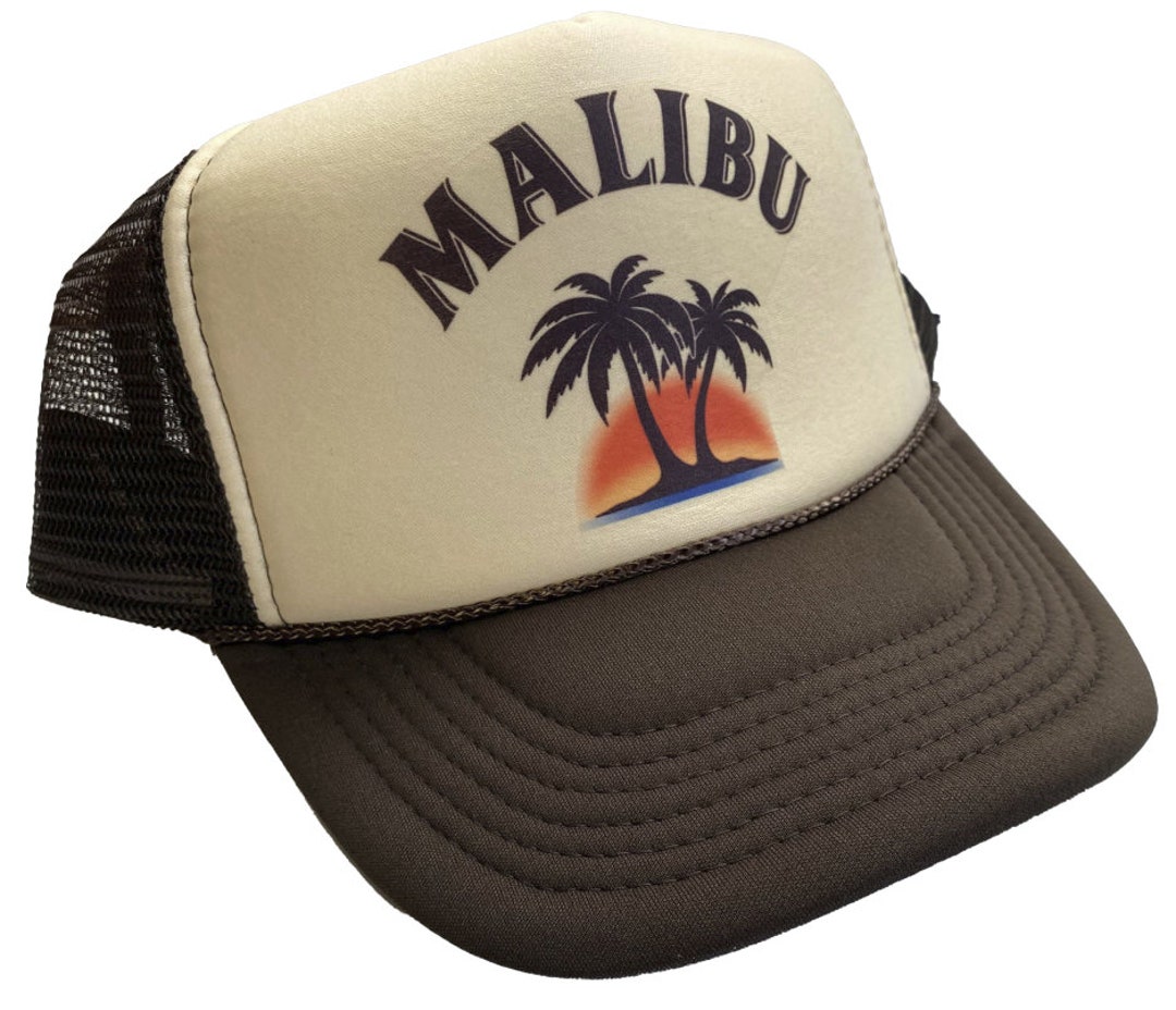 Malibu Rum Trucker Hat Vintage Inspired Tan and Brown Tropical Liquor ...