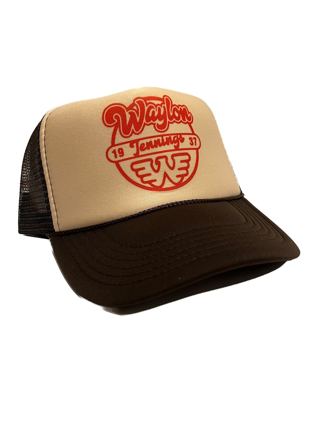 Waylon Jennings Trucker Hat Vintage Inspired Trendy Tan and Brown ...
