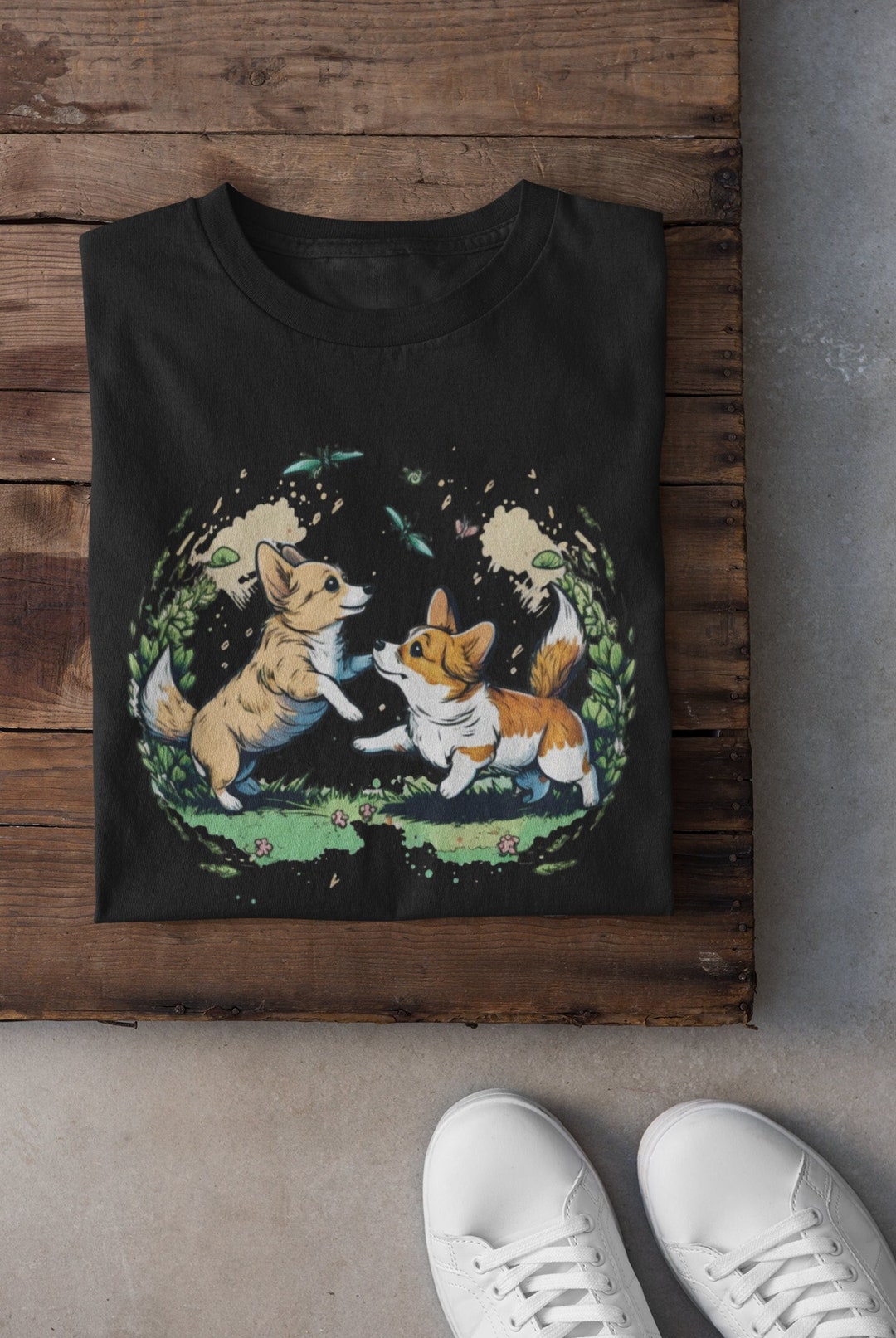 Two Corgis Playing Together / Cute / BFF / Best Friends / Unisex Men's and Woman's T-shirt - Etsy