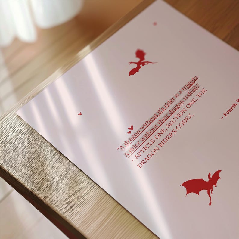 FOURTH WING Digital Prints Set of 2 | Digital Posters | Book Quotes ...
