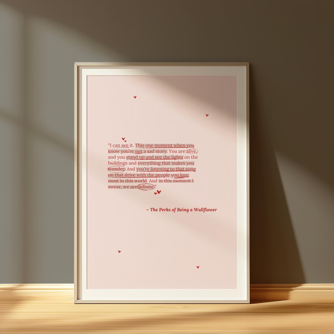 Perks of Being a Wallflower Digital Print | Digital Poster | Book ...
