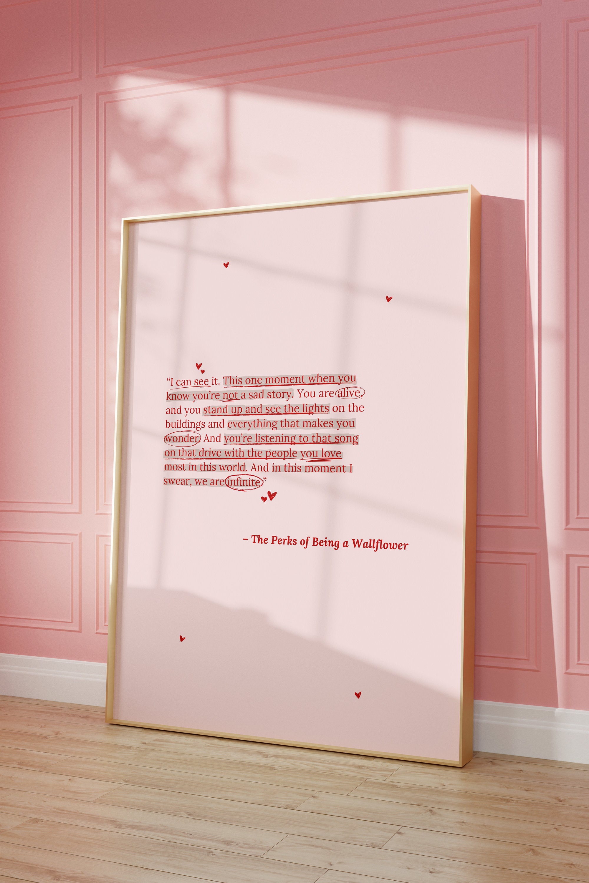 Perks of Being a Wallflower Digital Print Digital Posters Book Quotes ...