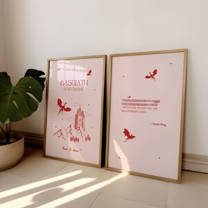 FOURTH WING Digital Prints Set of 2 Digital Posters Book Quotes Print ...