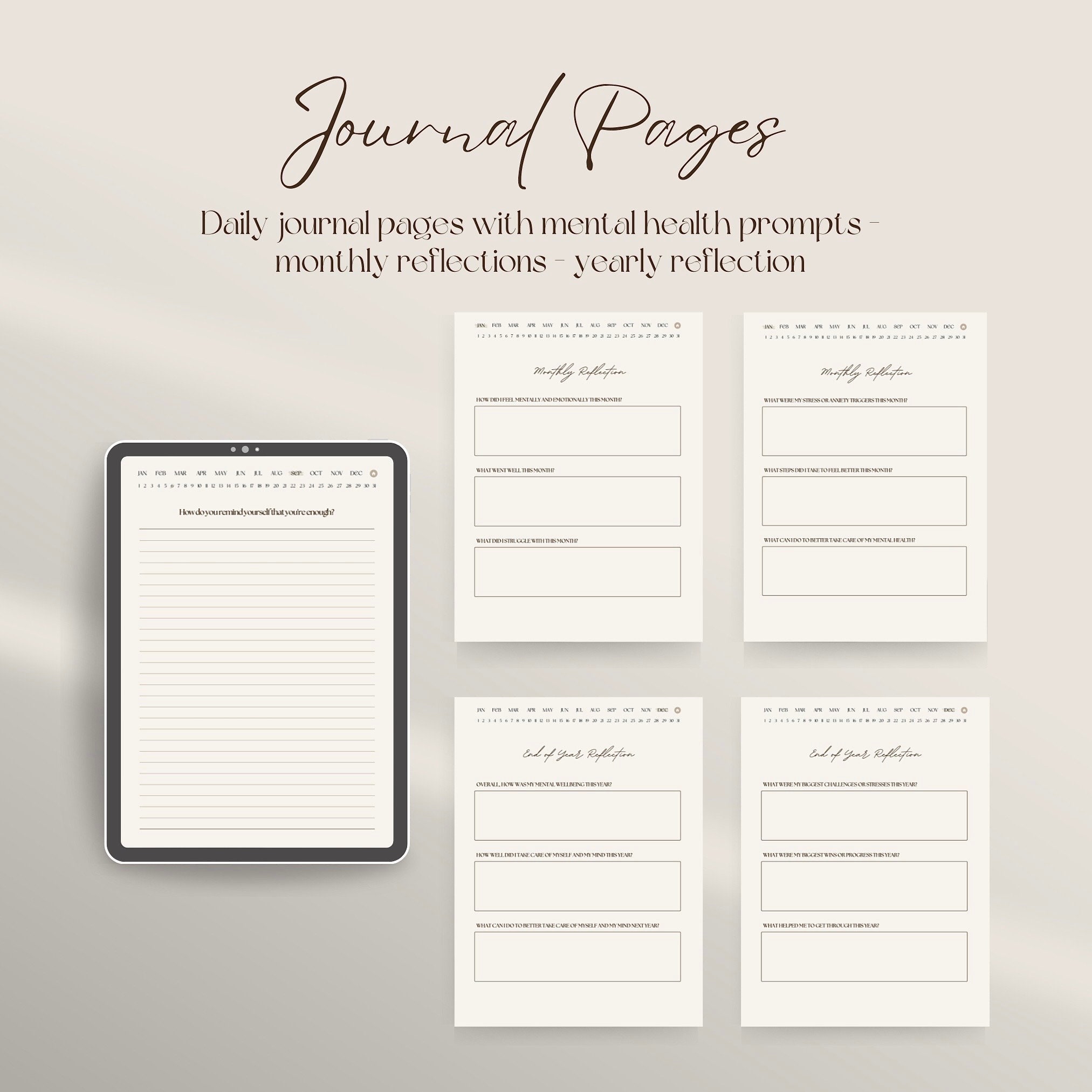 Mental Health Journal Guided Journal Anxiety Journal Self Care Digital ...