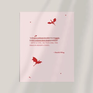 FOURTH WING Digital Prints Set of 2 Digital Posters Book Quotes Print ...