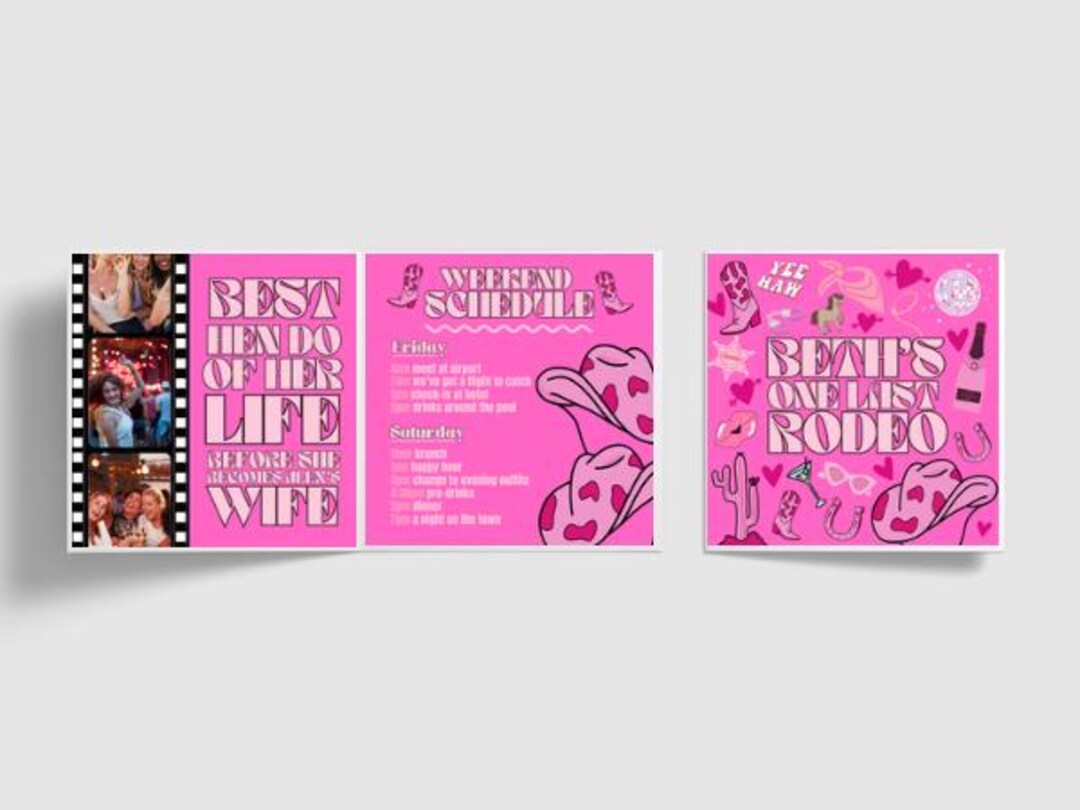 Customisable Hen Do Schedule Booklet - Etsy