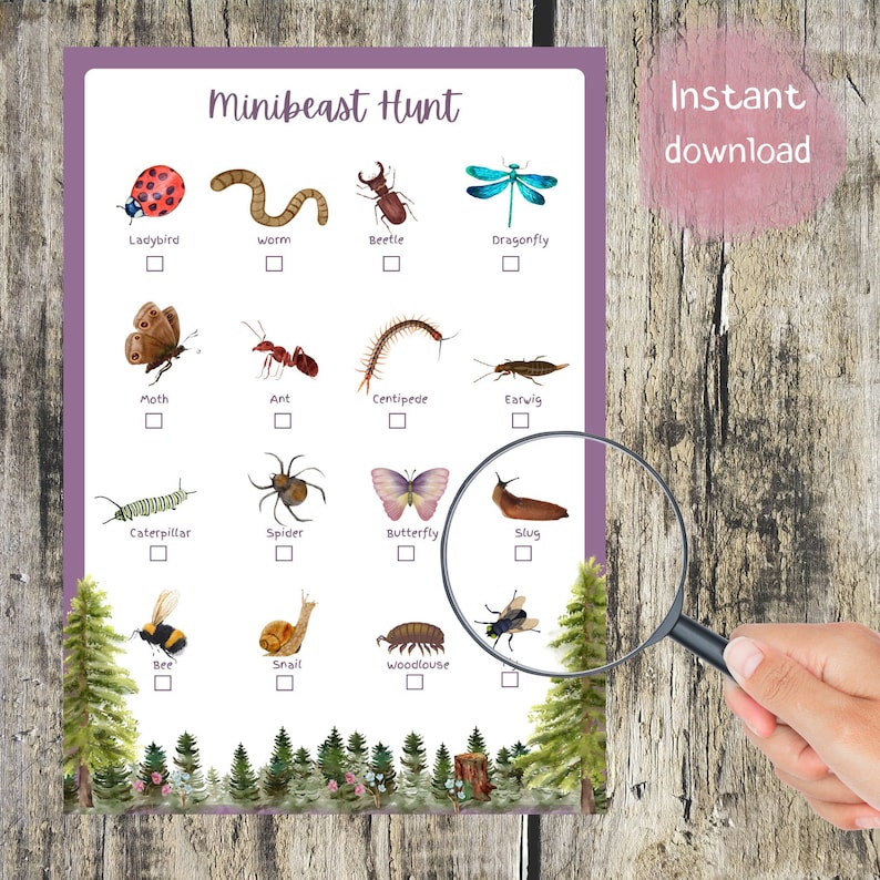 Minibeast Scavenger Hunt Bug Hunt Nature Trail Garden Game - Etsy Canada