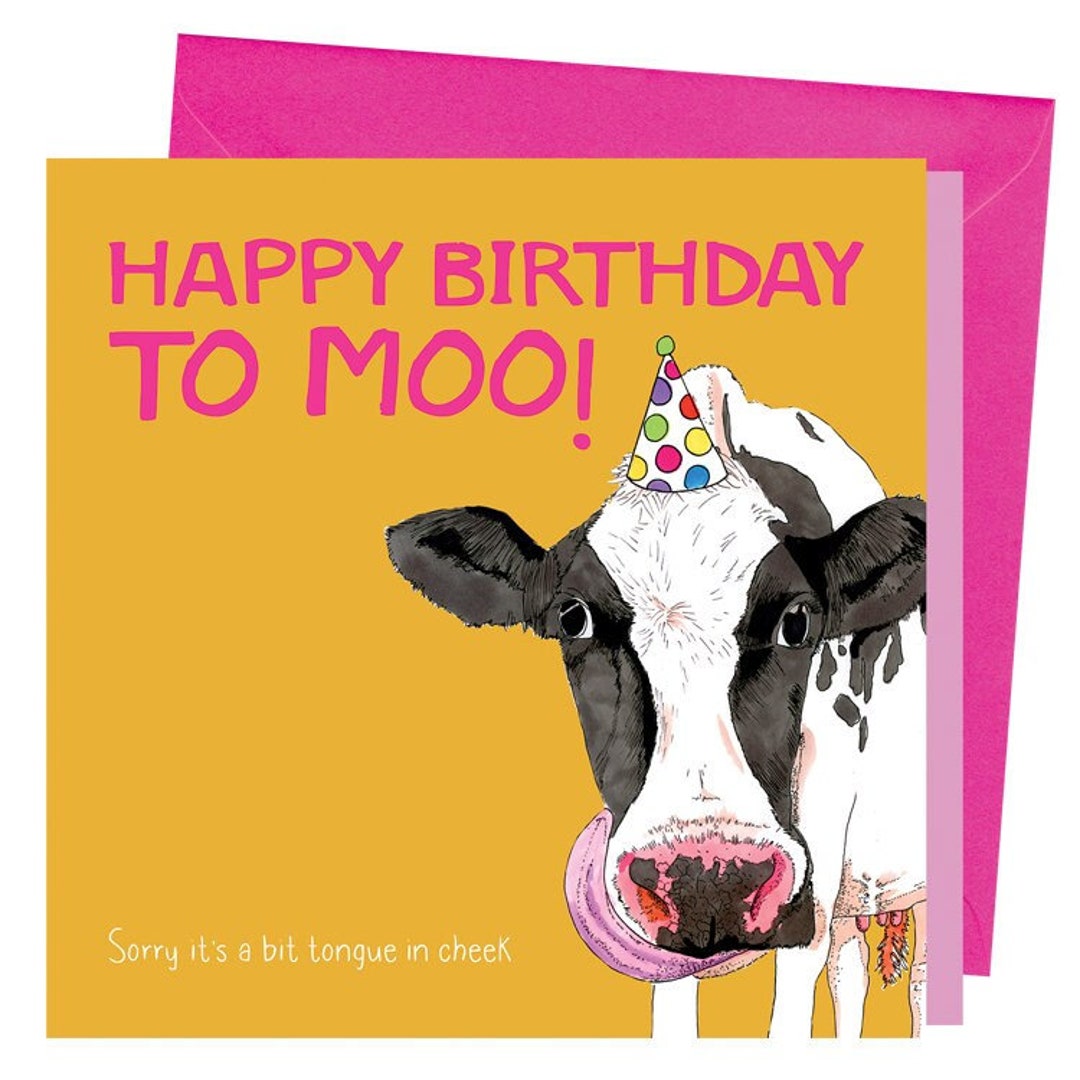 Happy Birthday to Moo Card - Etsy