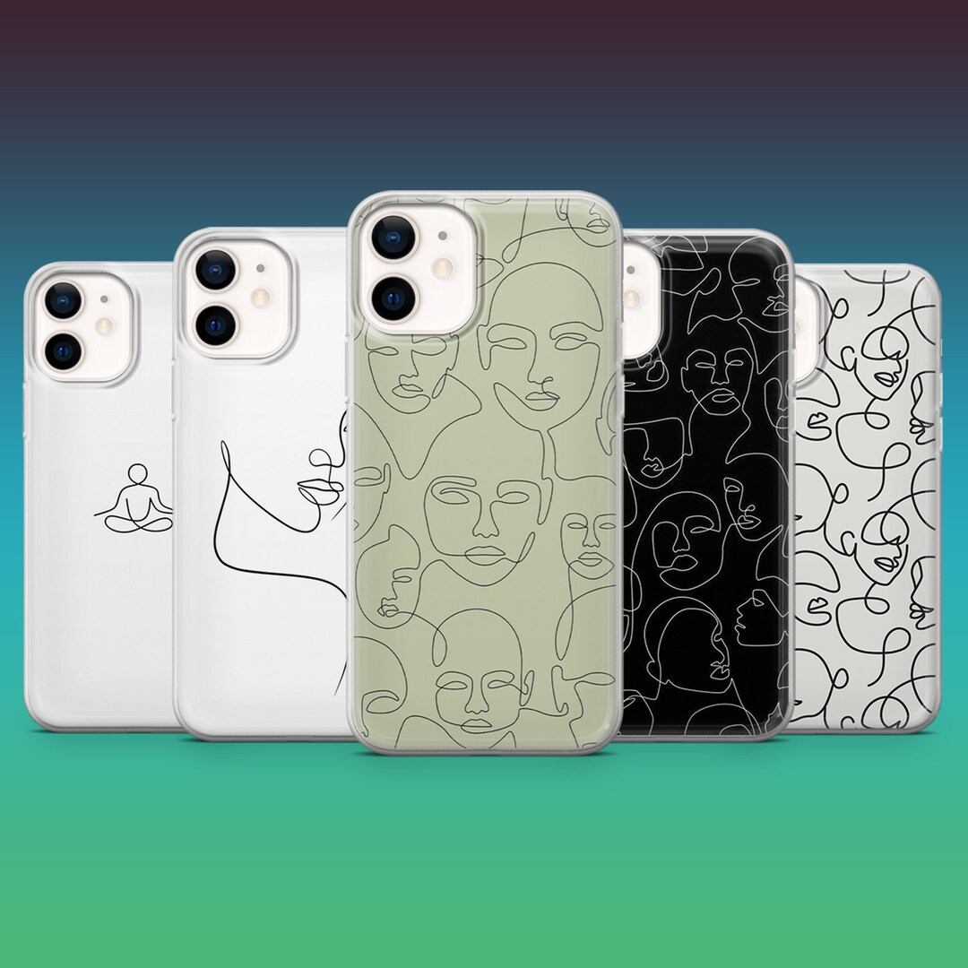 Minimalistic Line Drawing Phone Case Line Sketch Cover for iPhone 16 ...