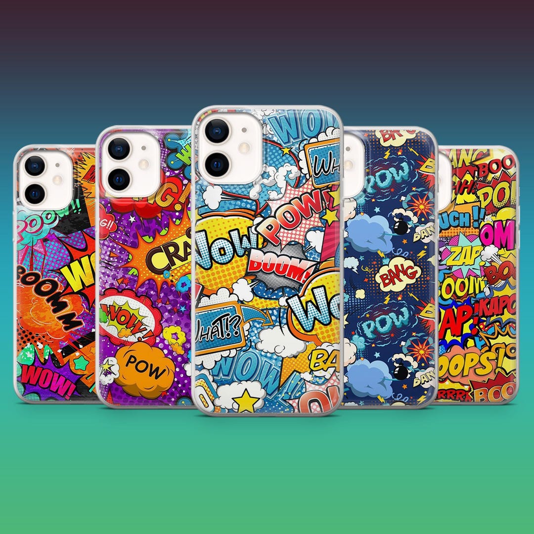 Comic Book Phone Case Pop Art Illustration Cover for iPhone 16, 15, 14 ...