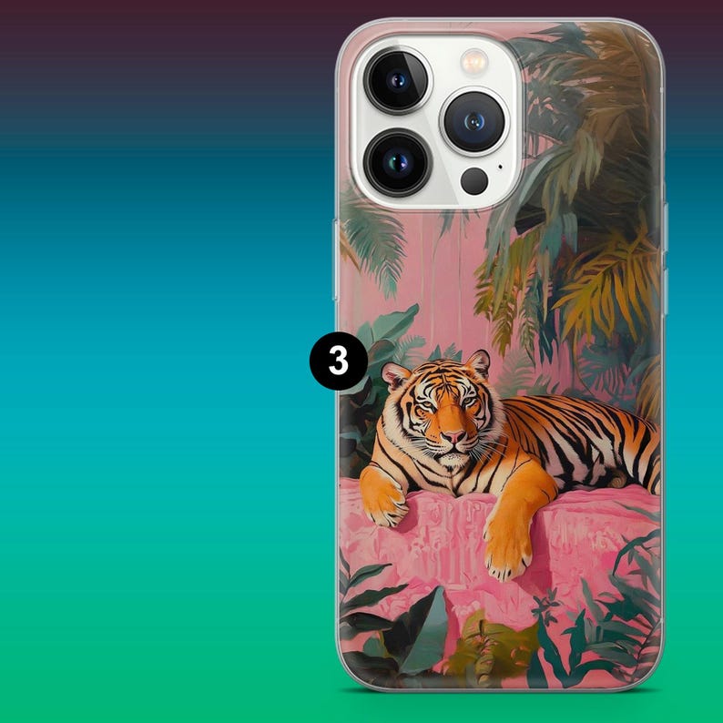 Tiger Phone Case Jungle Wildlife Nature Cover for iPhone 16, 15, 14, 13 ...