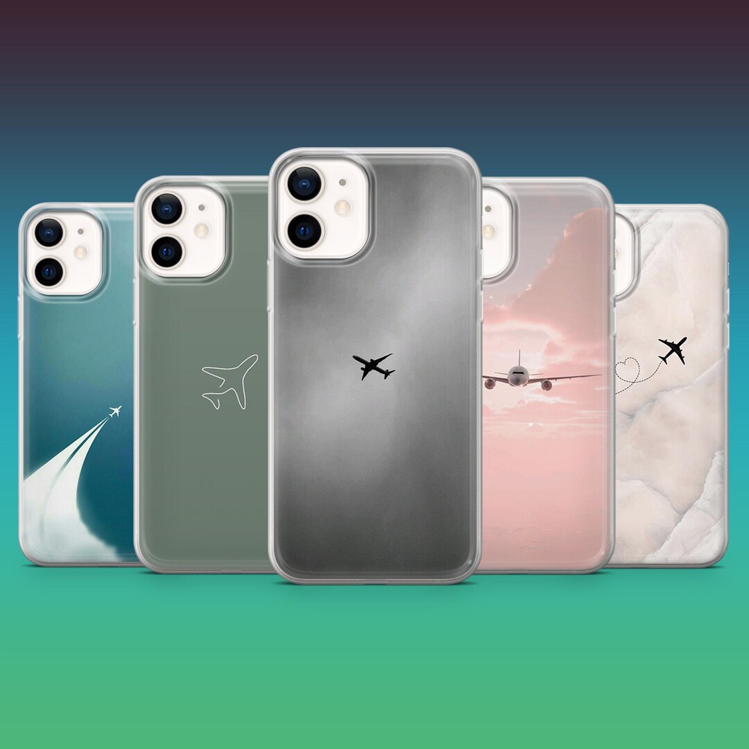 Airplane Phone Case Aviation Travel Cover for iPhone 16, 15, 14, 13, 12 ...