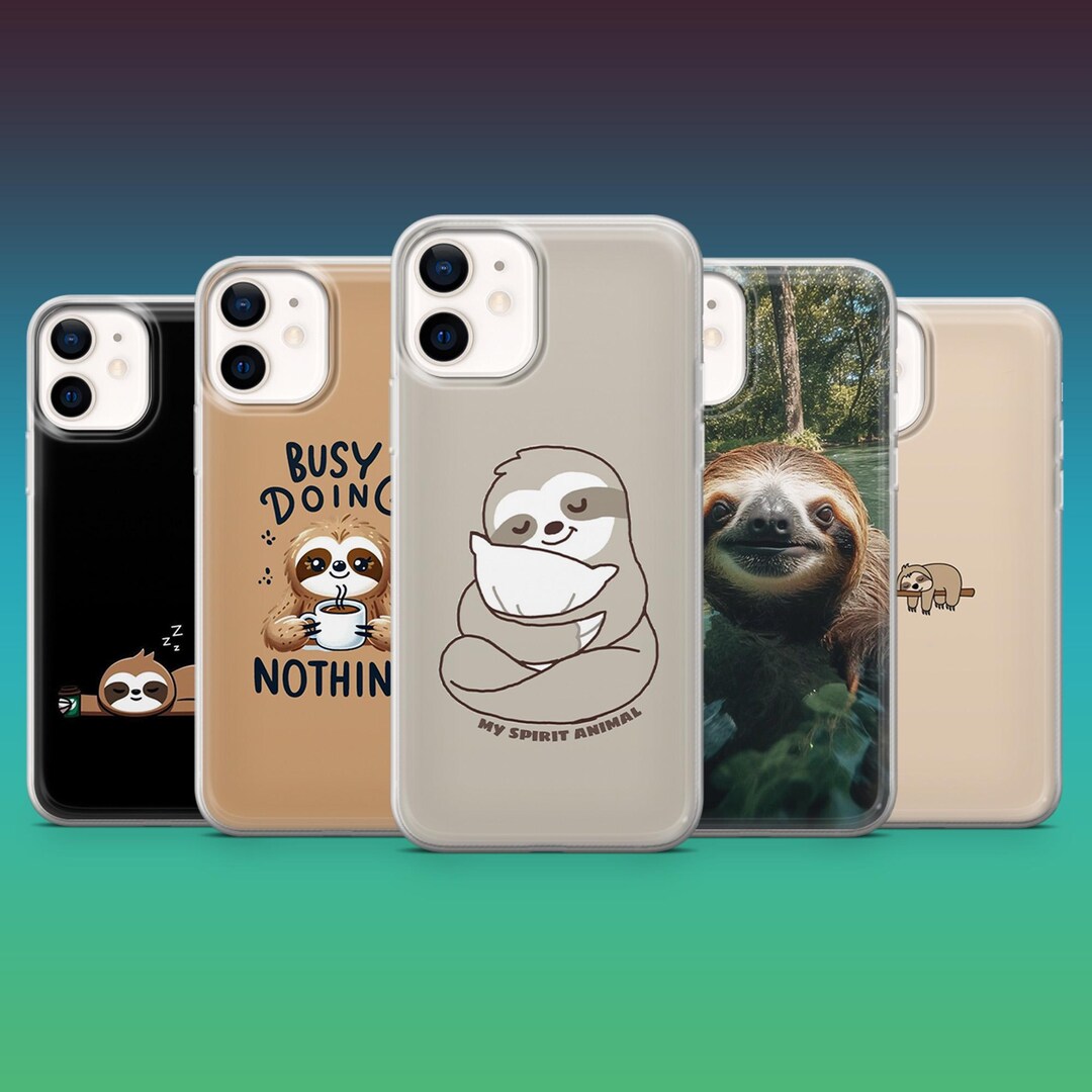 Sloth Phone Case Sleepy Animal Cover for iPhone 16, 15, 14, 13, 12 ...