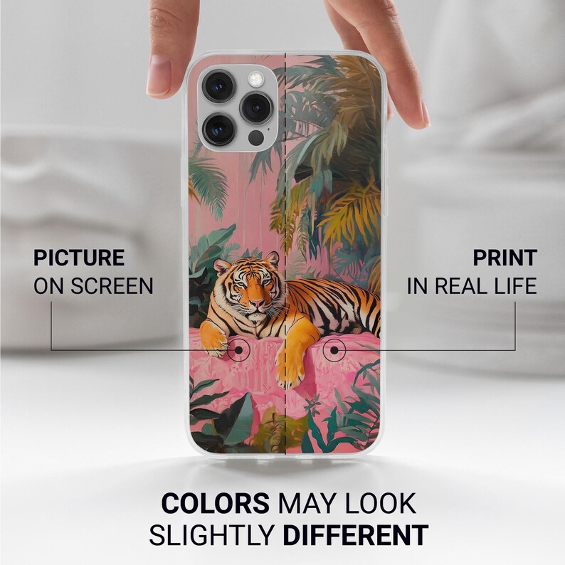 Tiger Phone Case Jungle Wildlife Nature Cover for iPhone 16, 15, 14, 13 ...