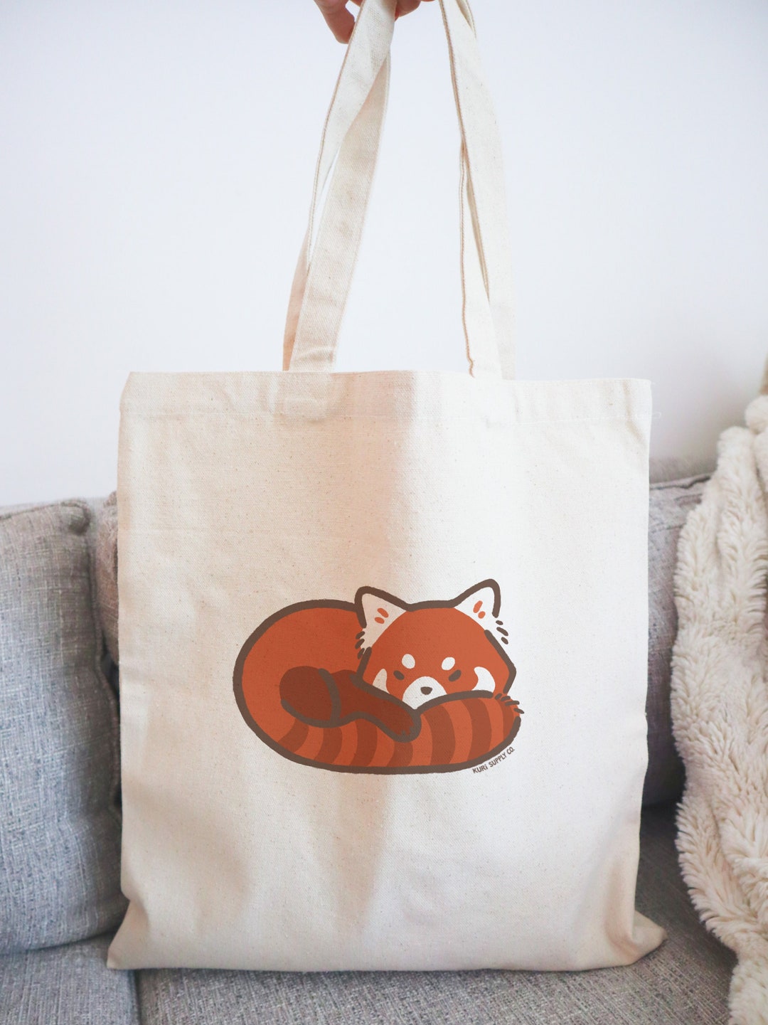 Sleeping Red Panda Tote Bag, Cute Shopping Bag, Red Panda Gift Bag ...