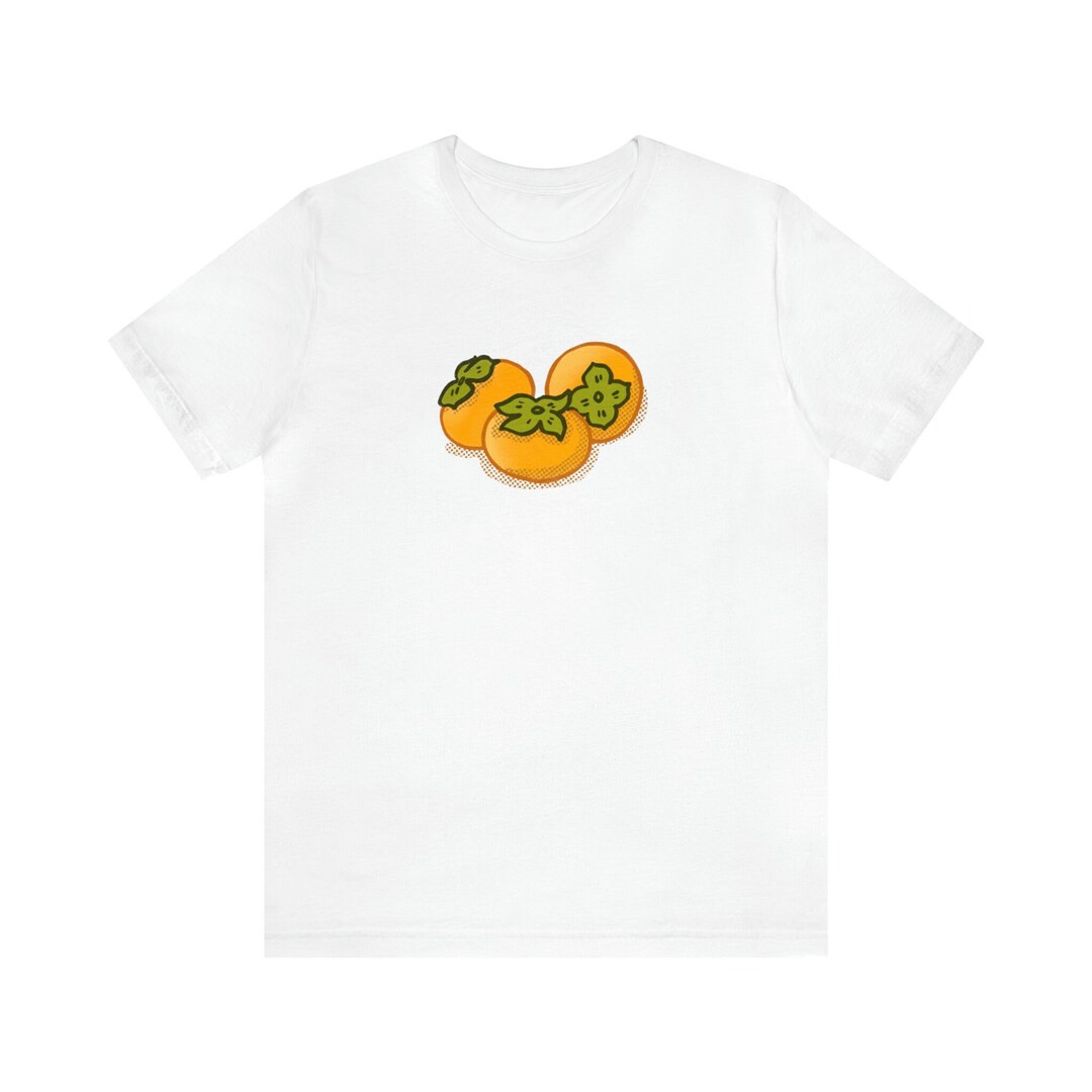Cute Persimmon Tee Shirt, 2024 Fall Tshirt, Cozy Fruit Tee, Persimmon ...