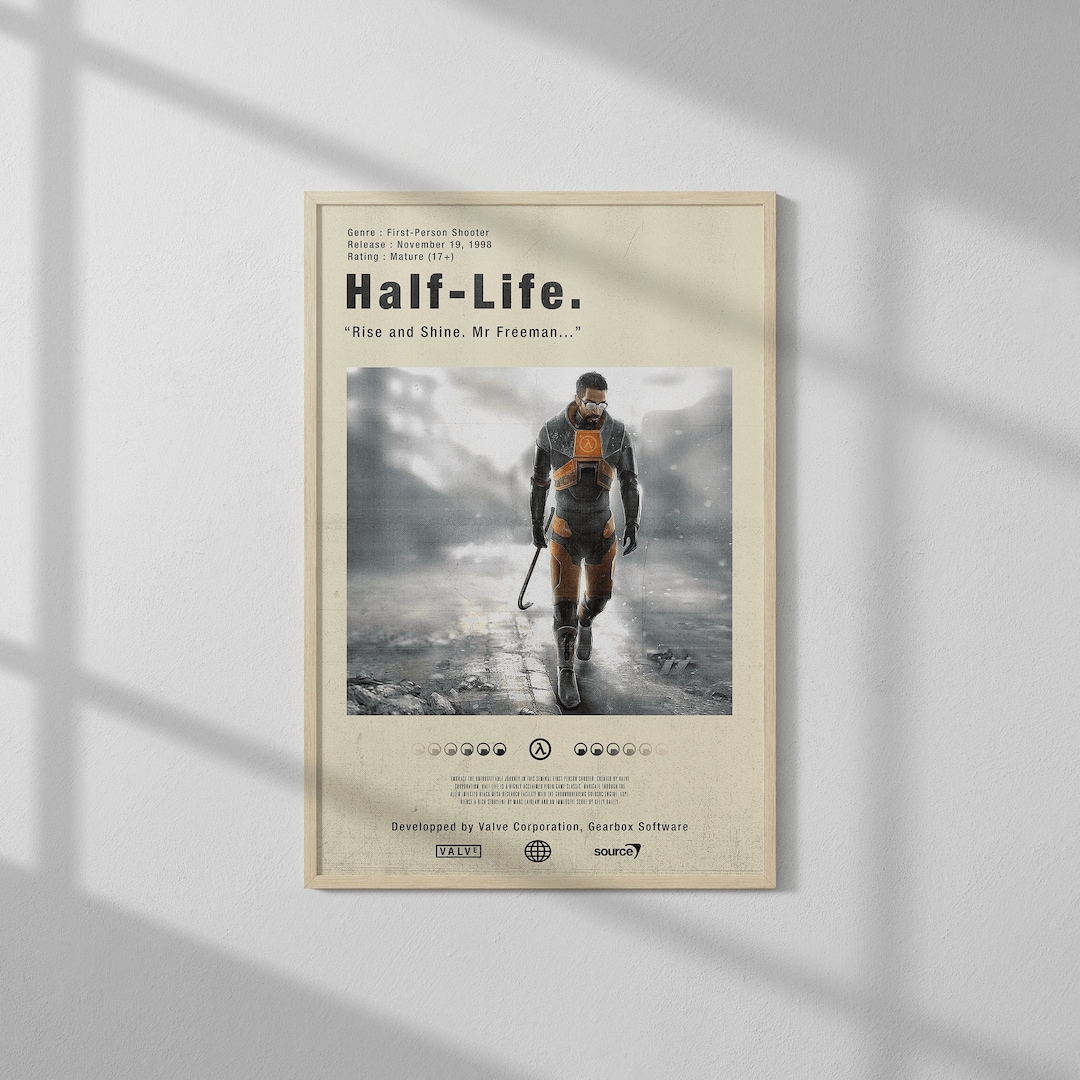 Half-life Poster Print Vintage Wall Decor Gaming Room Poster Game Gift ...