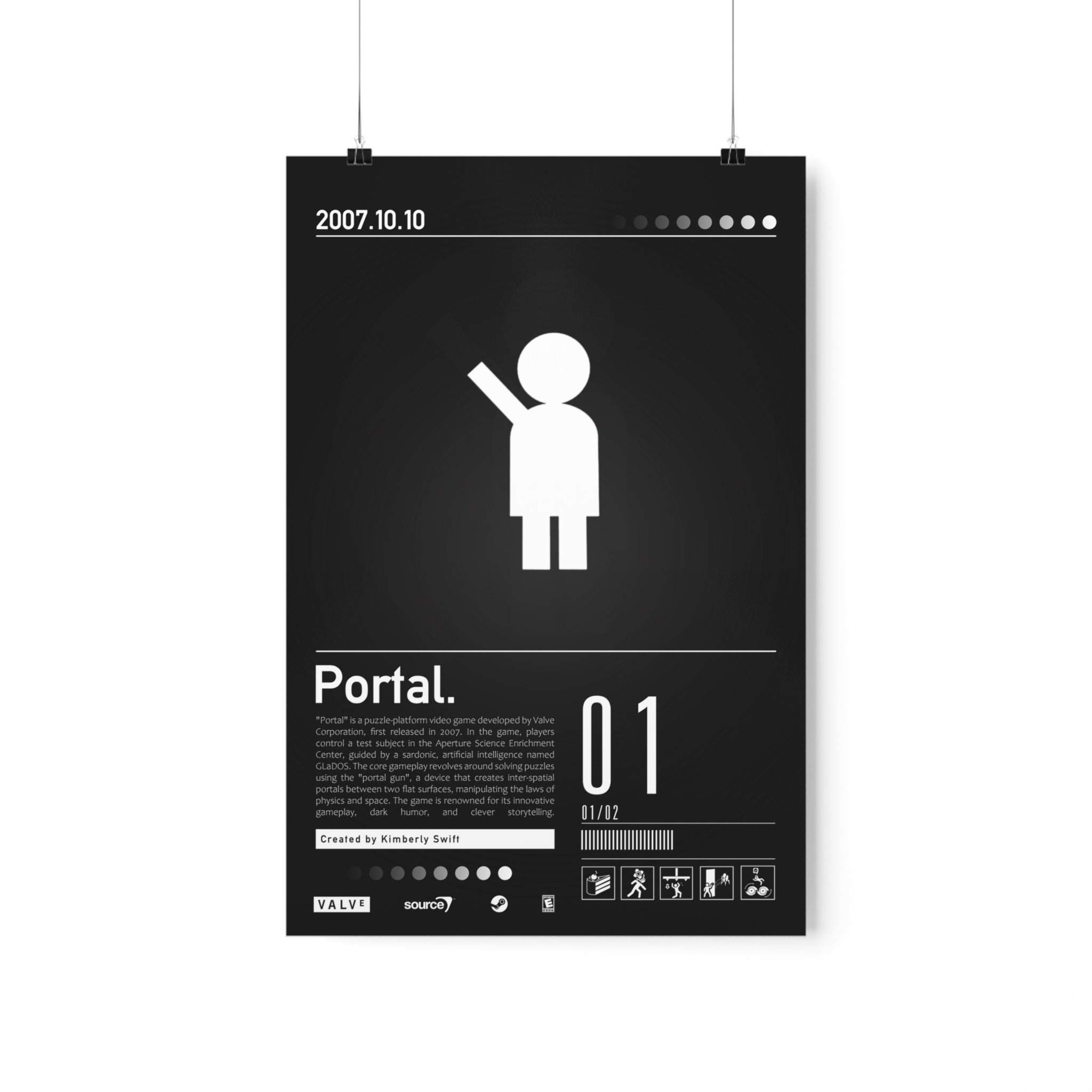 Portal, Bendy Poster Print Minimalist Game Poster Gaming Decor Wall ...